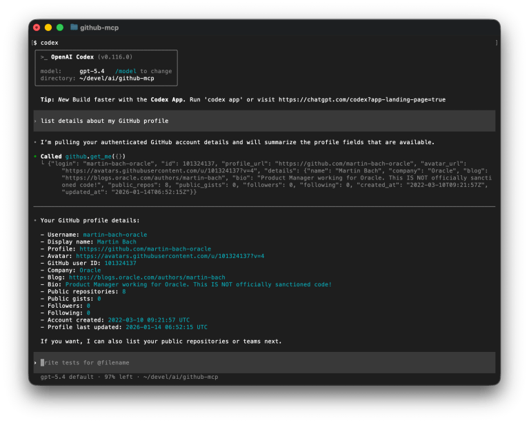 How to Use the GitHub MCP Server with Codex – Martins Blog